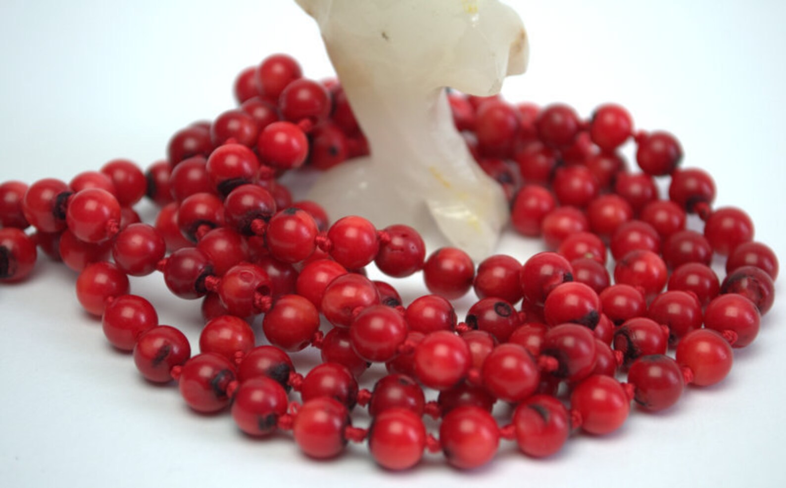 Long Natural Red Coral Necklace Long Multi Strand Wrap - Etsy