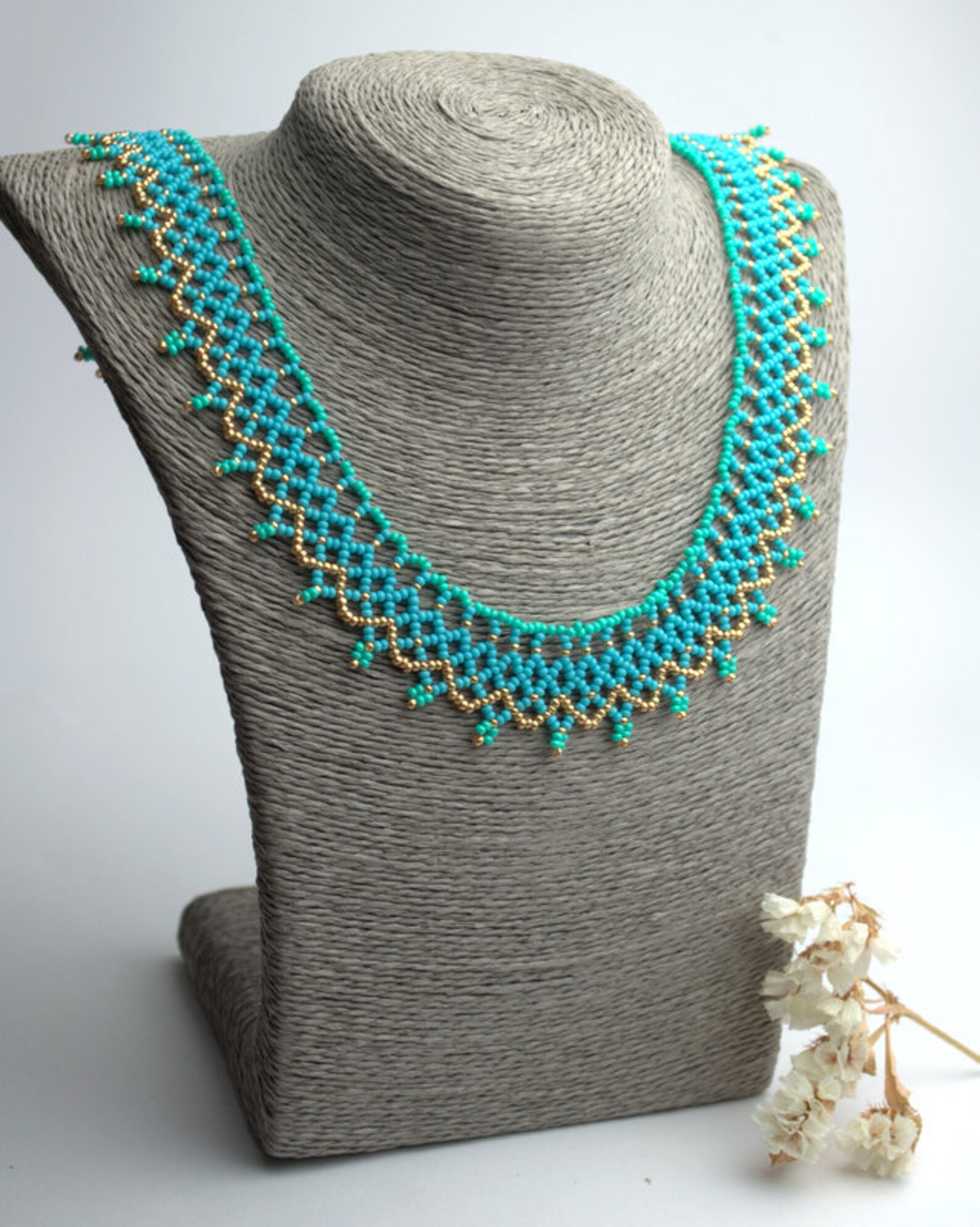 Seed Beaded Necklace Statement Beaded Necklace Personalized Gift for ...