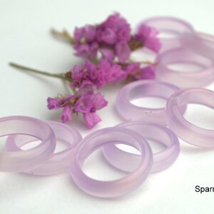 Pink Chalcedony Quartz Band Ring Gemstone Chalcedony Ring Rose Crystal ...