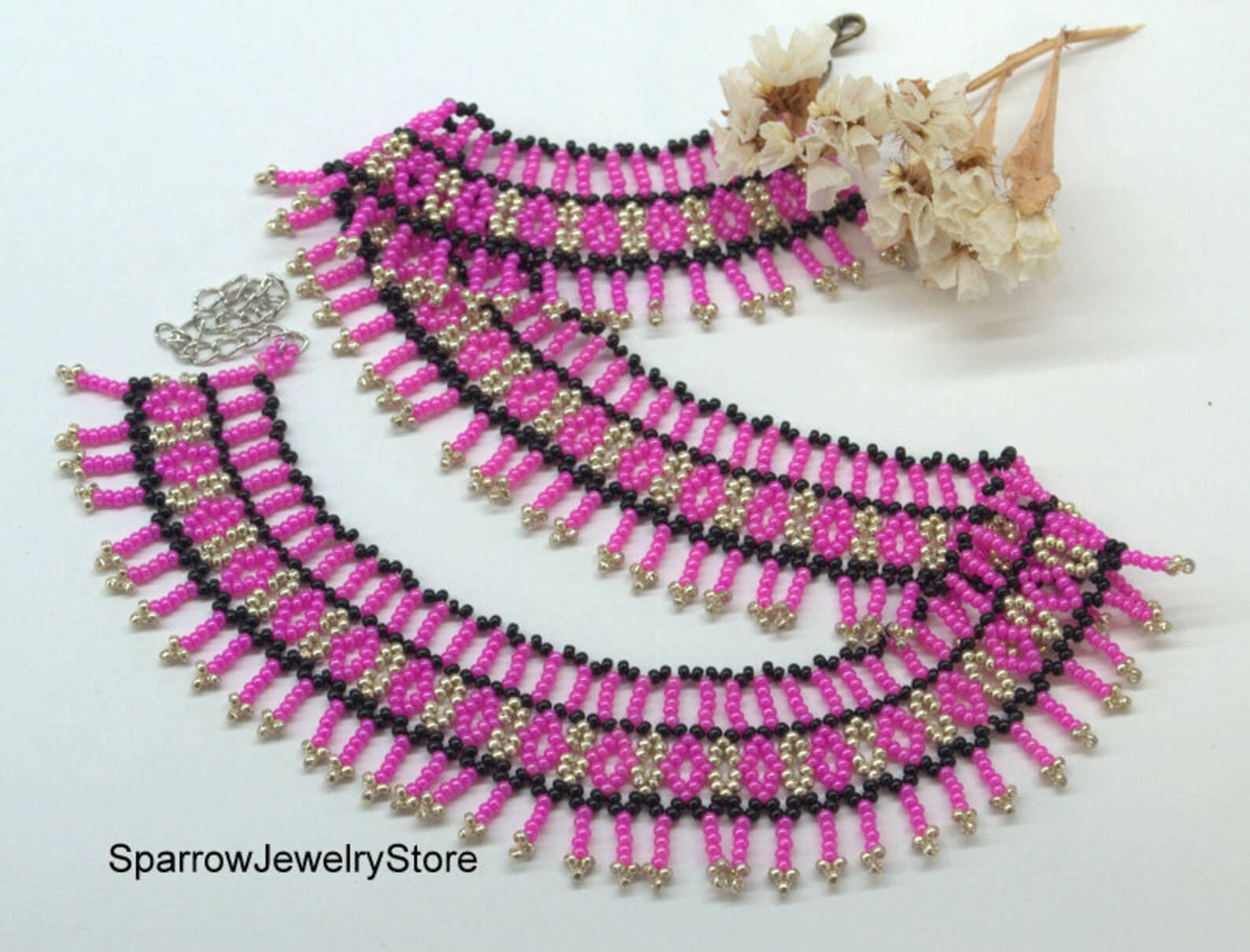 Handmade Seed Beaded Necklace Native Tribal American Necklace - Etsy