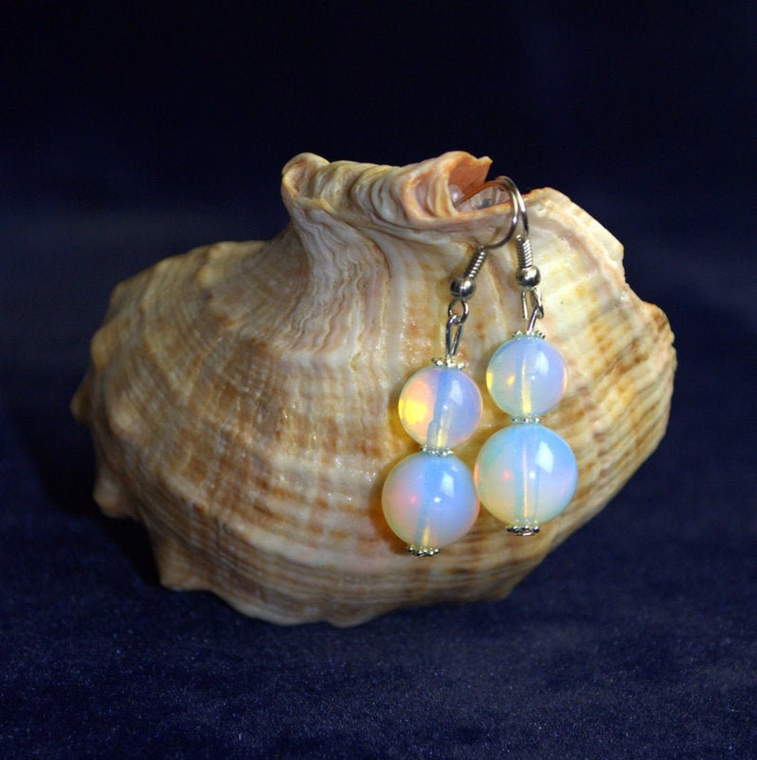 Bridesmaid Blue Flash Moonstone Earrings Statement Boho Earrings Dangle ...