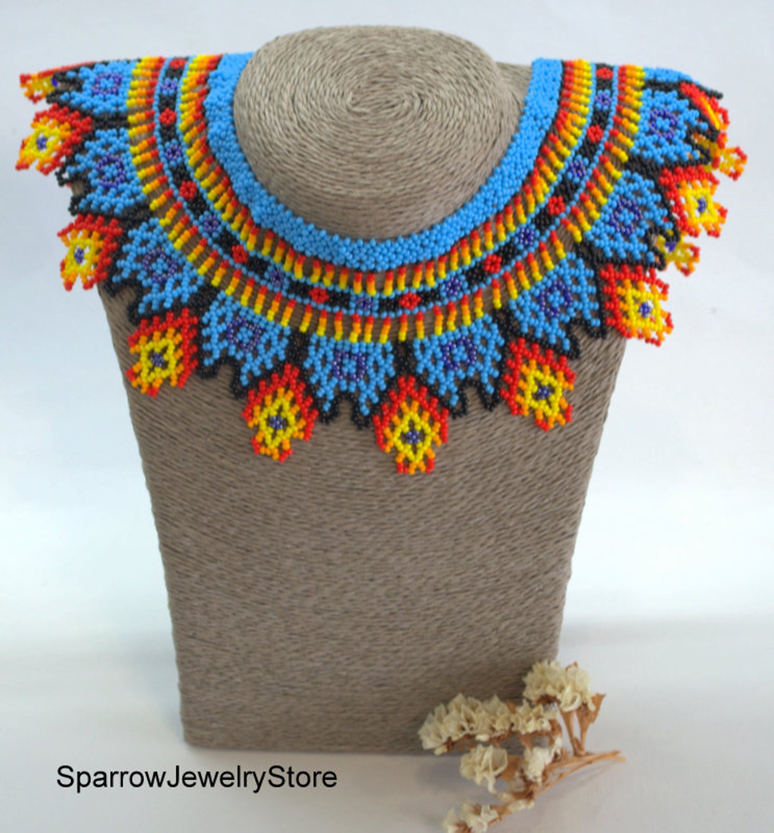 Native American Tribal Necklace Seed Beaded Handmade Jewelry - Etsy