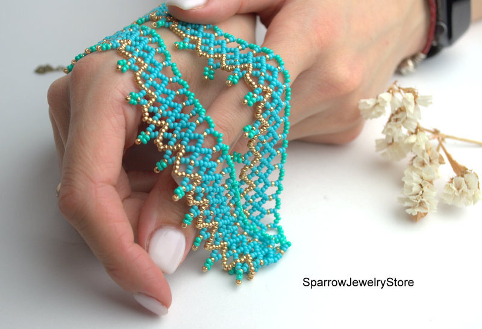 Seed beaded necklace Statement beaded Necklace Personalized | Etsy