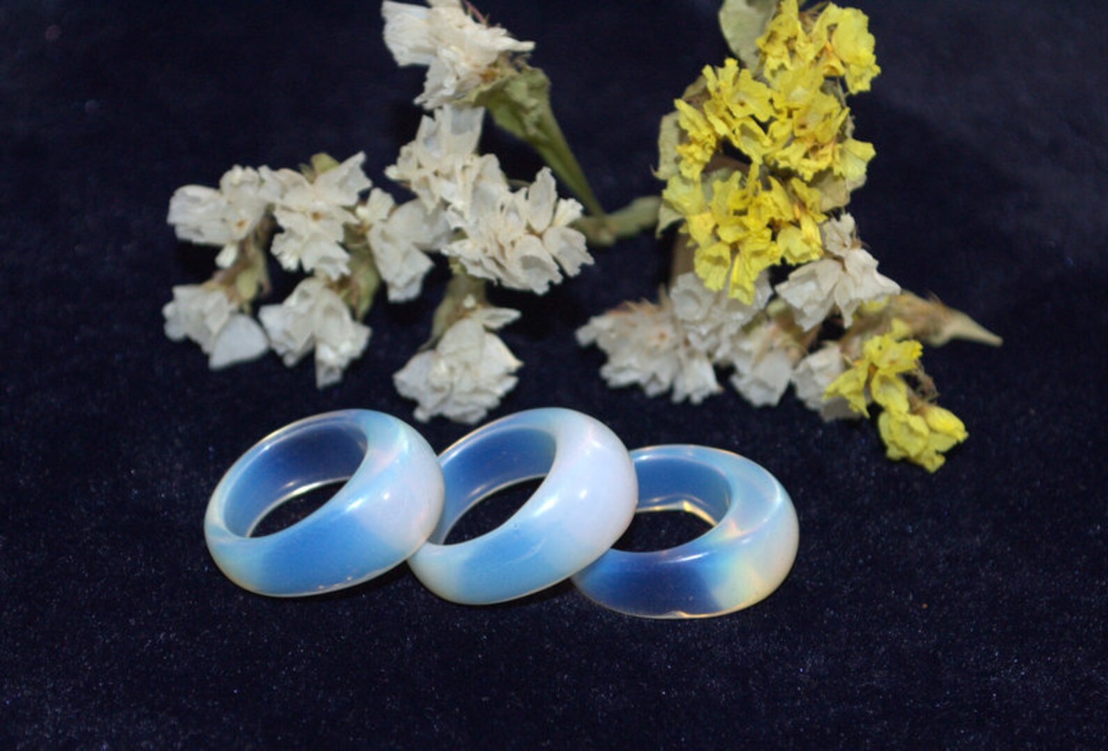 Solid Moonstone Ring Band Size 7 8 9 10 Carved Stone Rings | Etsy