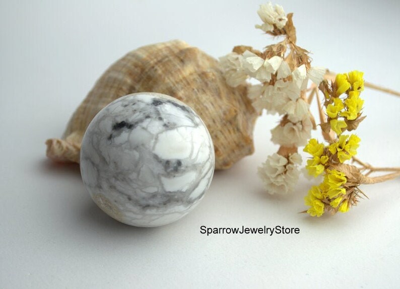 Natural White Howlite Crystal Sphere Polished Howlite Crystal - Etsy