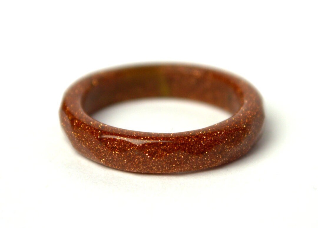 Red Goldstone Ring Solid Gemstone Ring Goldstone Faceted Band Goldstone ...