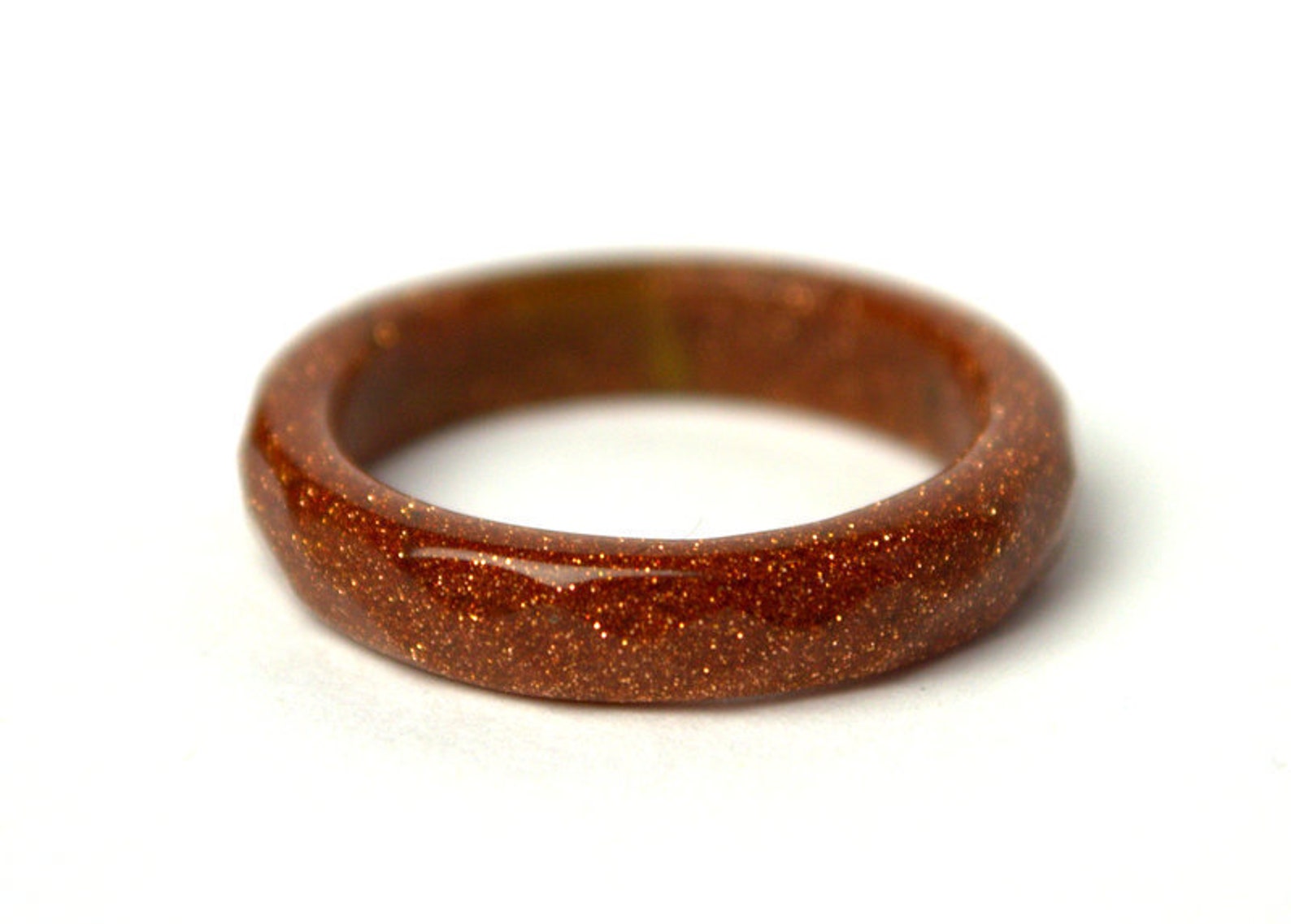 Red goldstone ring solid gemstone ring goldstone faceted band | Etsy