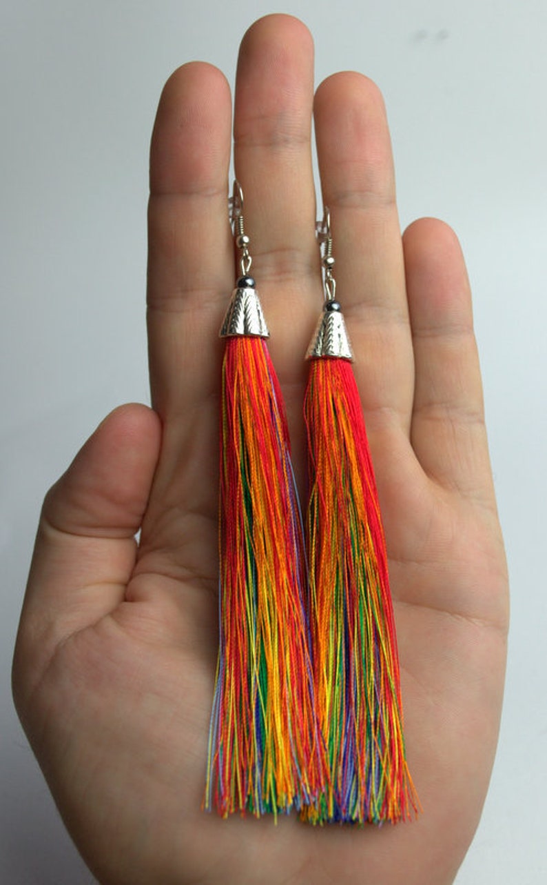 Fringe Earrings For Women Boho Cone Style Earrings With Silky Tassel ...