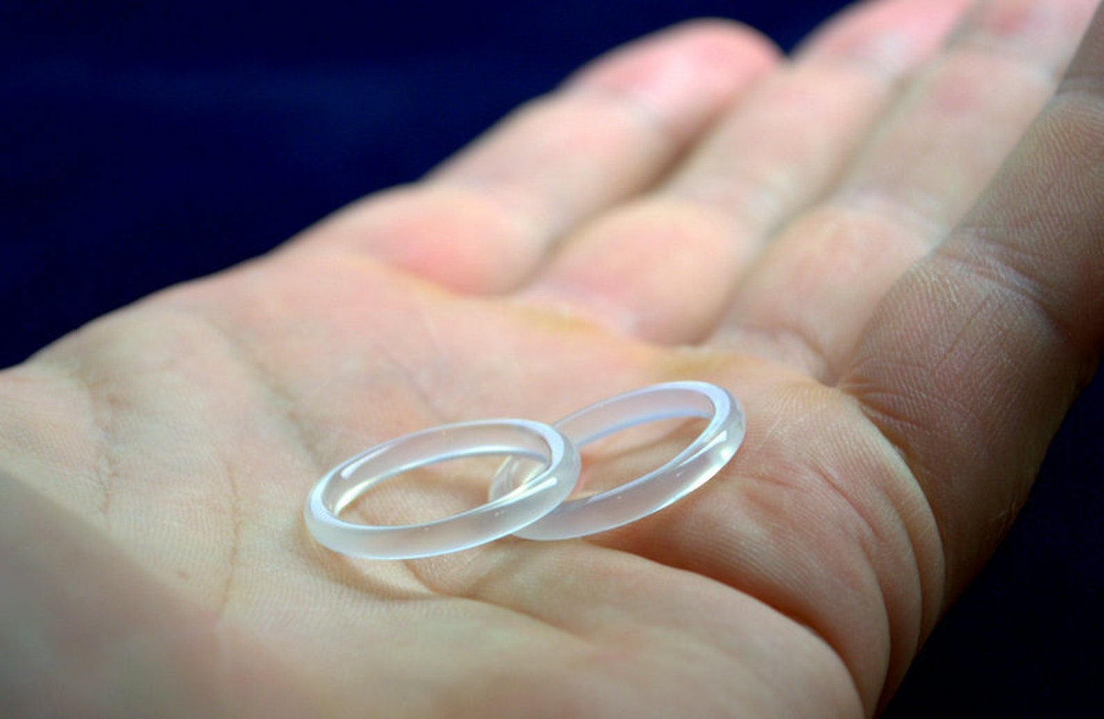 Gray Clear Agate Solid Stone Band Rings Size 5 6 7 8 9 Carved - Etsy