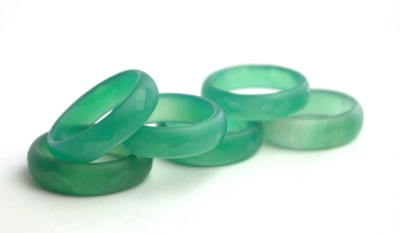 Matte Green Agate Solid Stone Ring Natural Gemstone Ring Size | Etsy