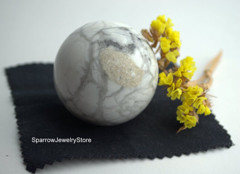 Natural White Howlite Crystal Sphere Polished Howlite Crystal - Etsy