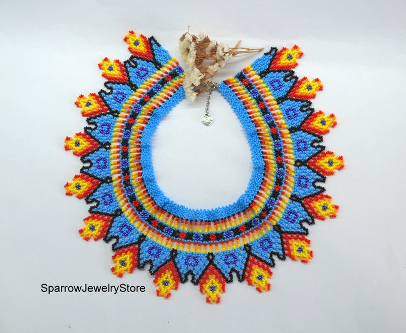 Native American Tribal Necklace Seed Beaded Handmade Jewelry - Etsy