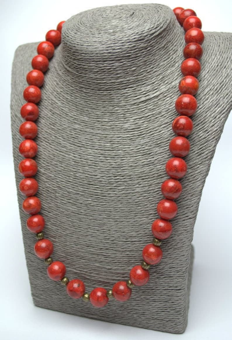 Natural Red coral necklace Real coral jewelry Ukrainian Corals | Etsy