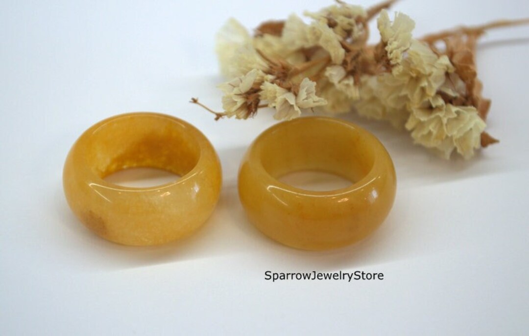 Orange Apricot Jade Nephrite Ring Band Genuine Jade Jewelry - Etsy