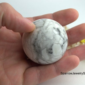 Natural White Howlite Crystal Sphere Polished Howlite Crystal - Etsy
