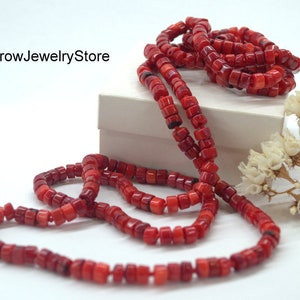 Multi Strand Red Coral Necklace Long Coral Wrap Statement Necklace No ...