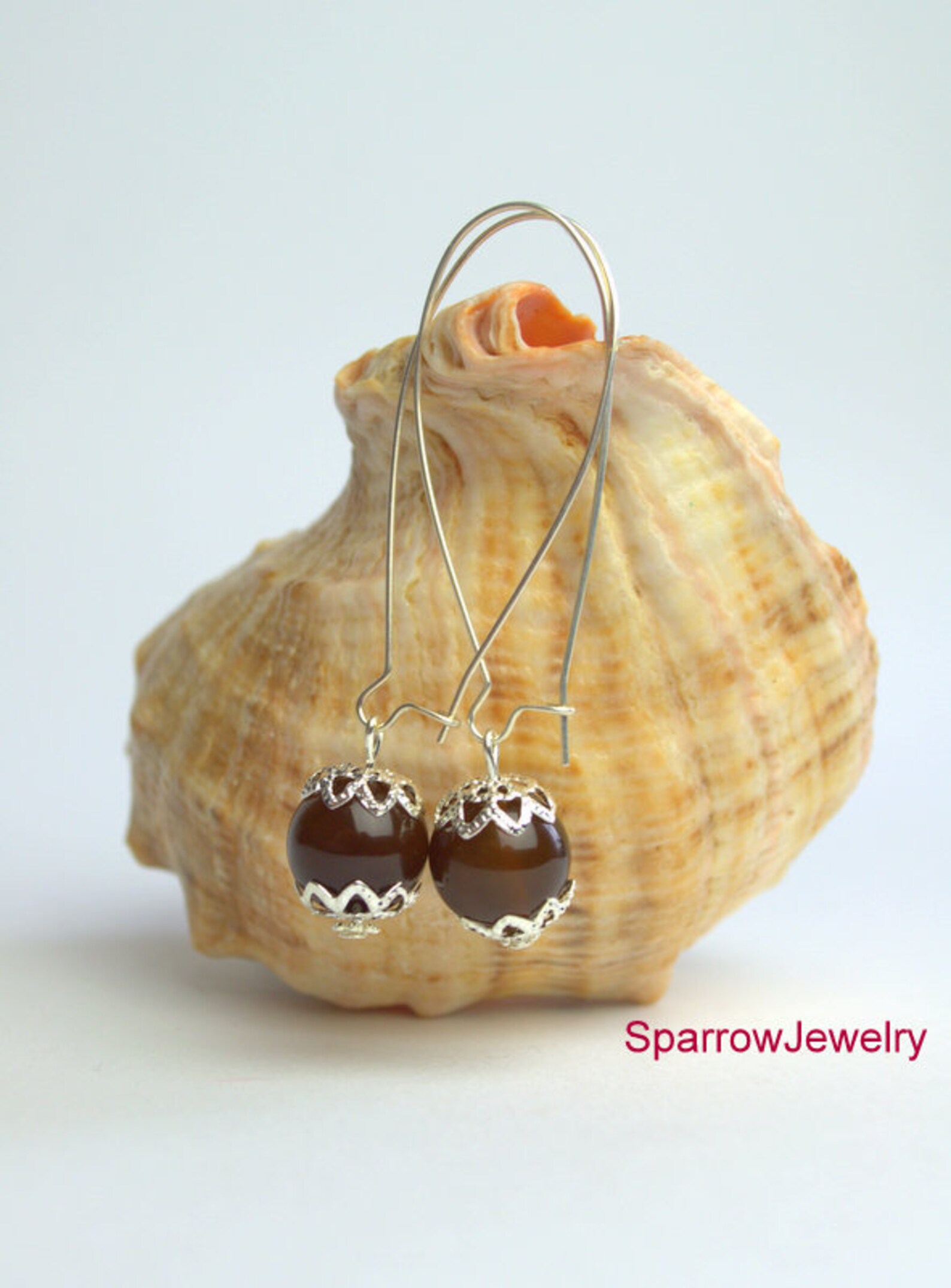 Genuine Tiger Eye Earrings Natural Brown Stone Jewelry - Etsy
