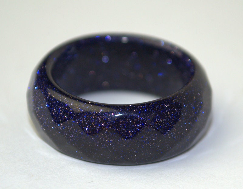 Genuine blue Sandstone Ring Solid stone rings Width 8 size 7 8 | Etsy