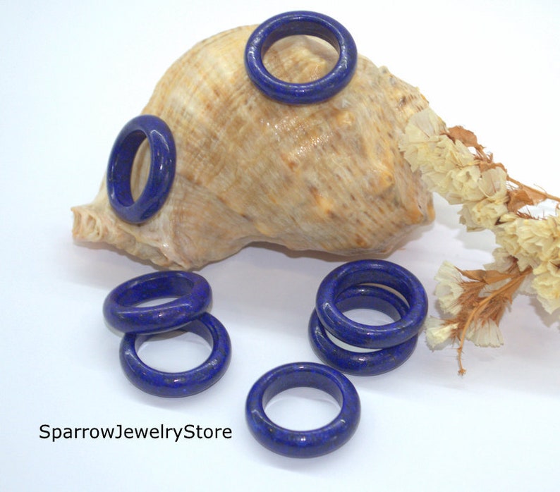 Natural Lapis Lazuli Ring Handmade Carved Stone Ring Band - Etsy