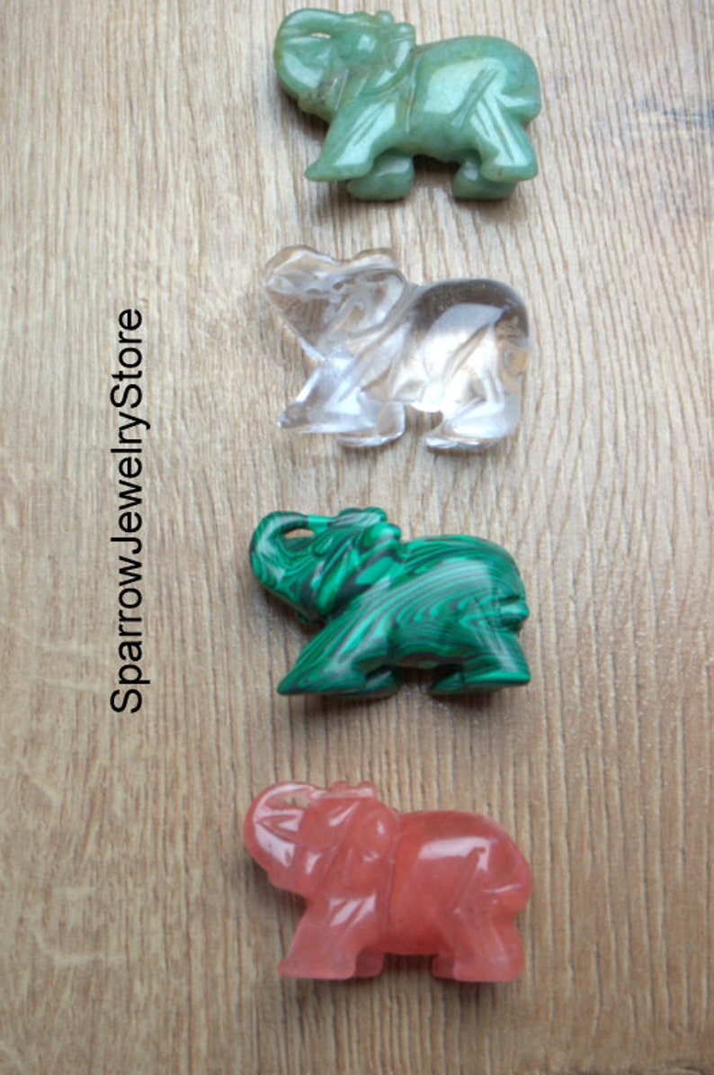 Hand Carved Pink Tourmaline Elephant Lucky Gemstone Figurine Handmade ...