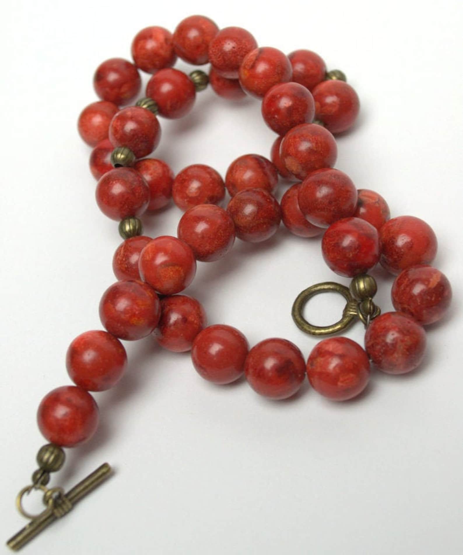 Natural Red Coral Necklace Real Coral Jewelry Ukrainian Corals - Etsy