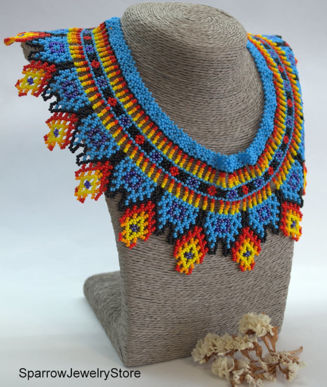 Native American Tribal Necklace Seed Beaded Handmade Jewelry - Etsy