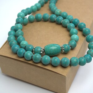 Bridal Turquoise Necklace Long Turquoise Necklace Genuine Turquoise ...
