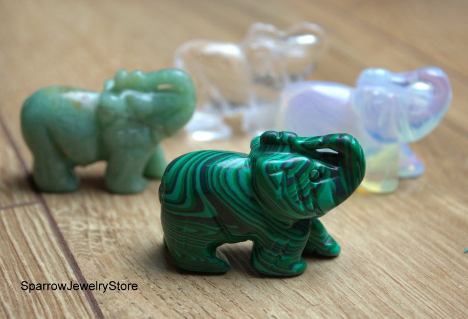 Hand Carved Pink Tourmaline Elephant Lucky Gemstone Figurine Handmade ...