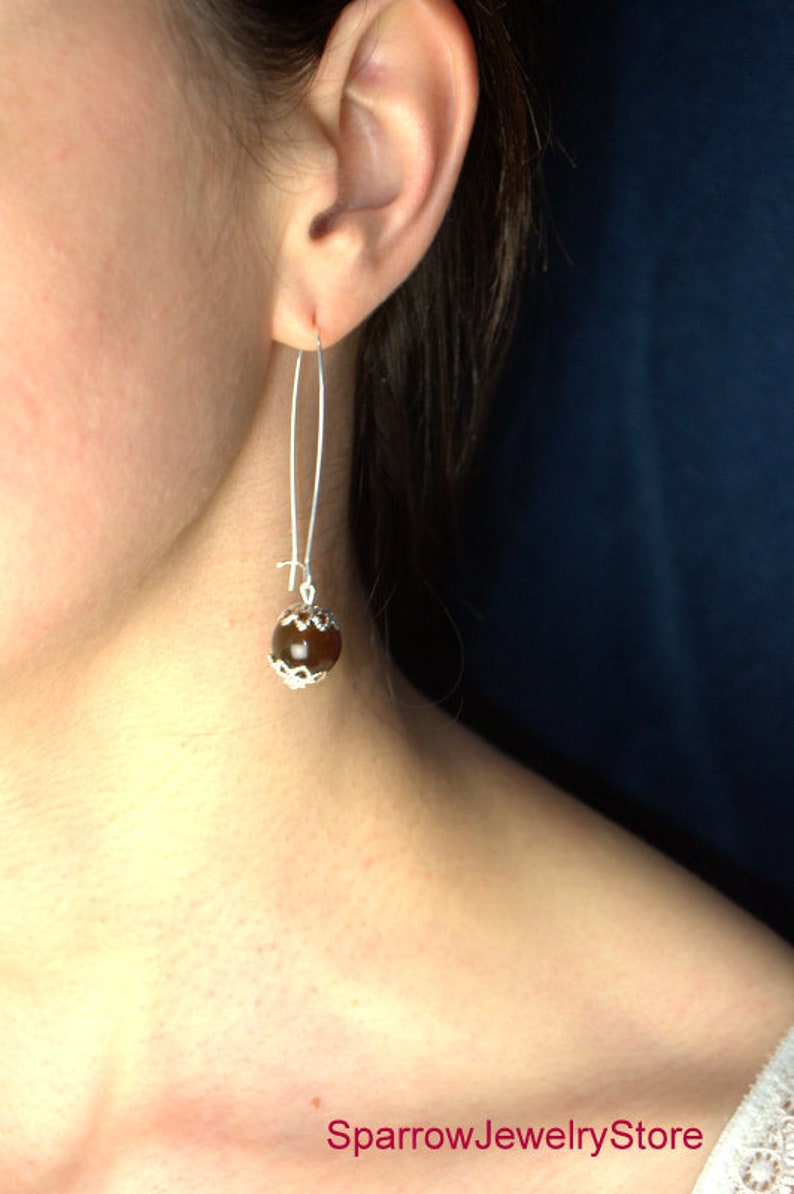 Genuine Tiger Eye Earrings Natural Brown Stone Jewelry - Etsy