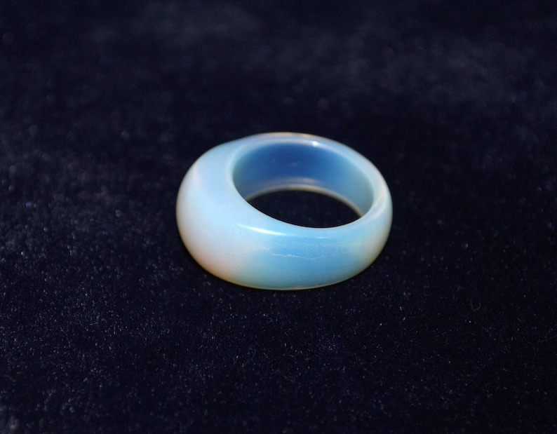 Solid Moonstone Ring Band Size 7 8 9 10 Carved Stone Rings | Etsy