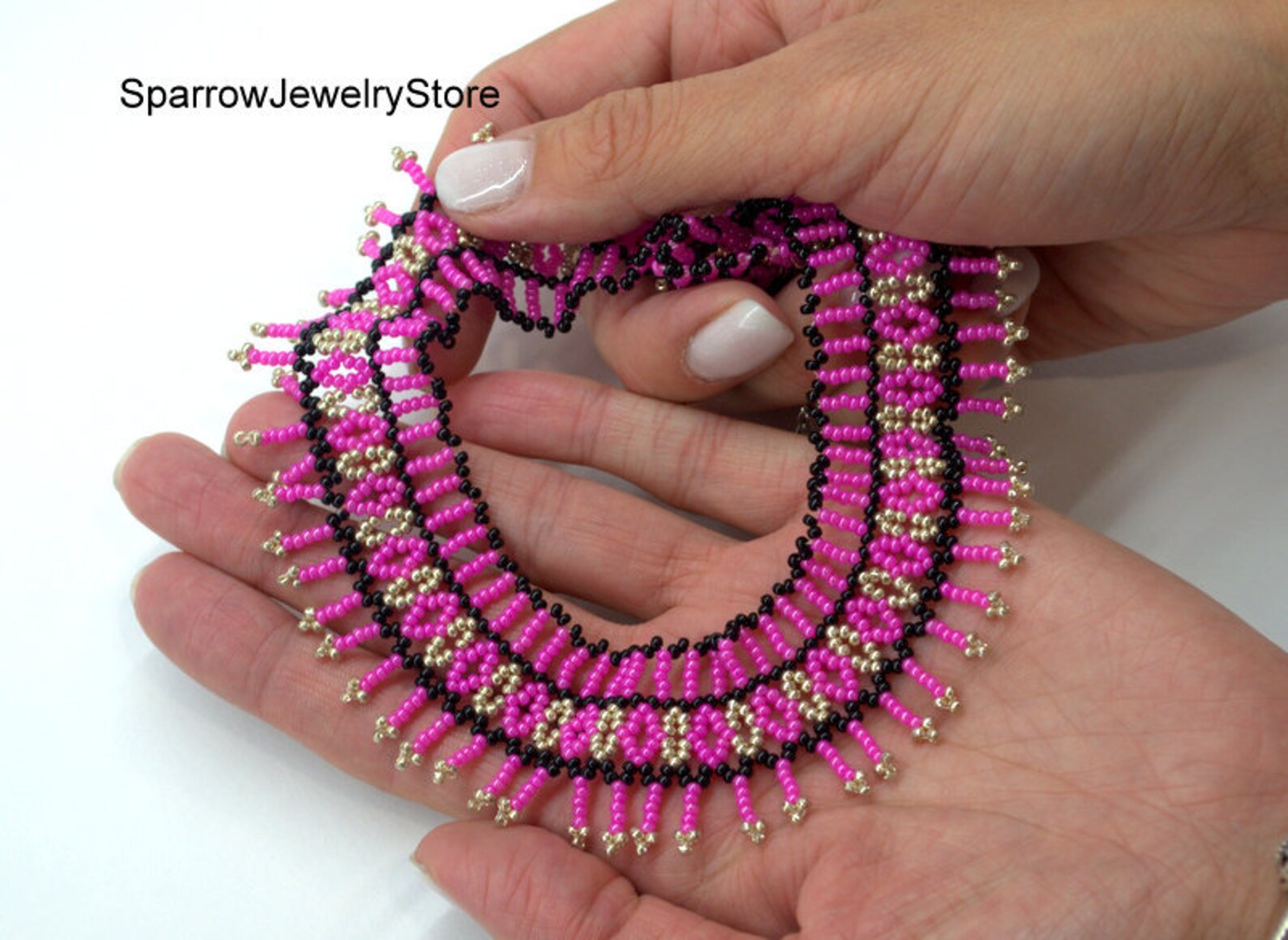 Handmade Seed Beaded Necklace Native Tribal American Necklace - Etsy