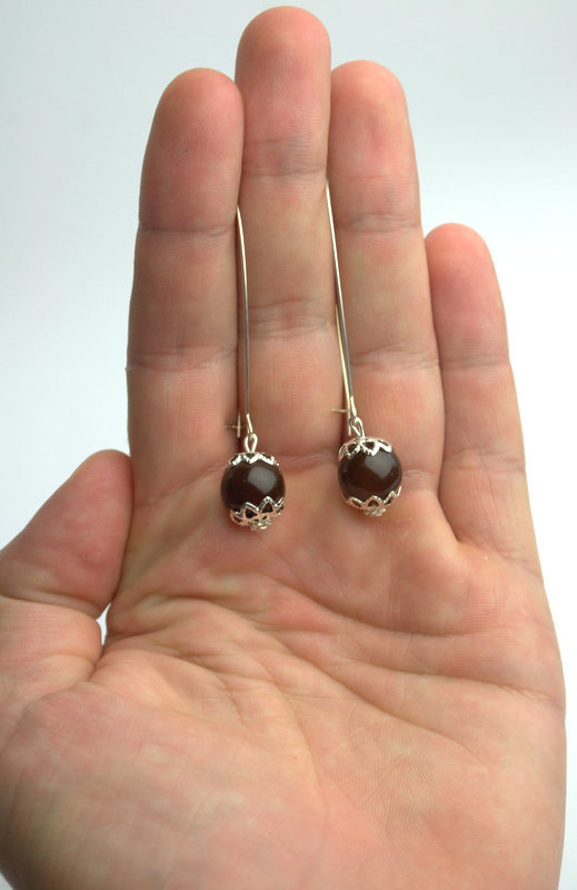 Genuine Tiger Eye Earrings Natural Brown Stone Jewelry - Etsy