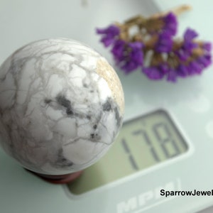 Natural White Howlite Crystal Sphere Polished Howlite Crystal - Etsy