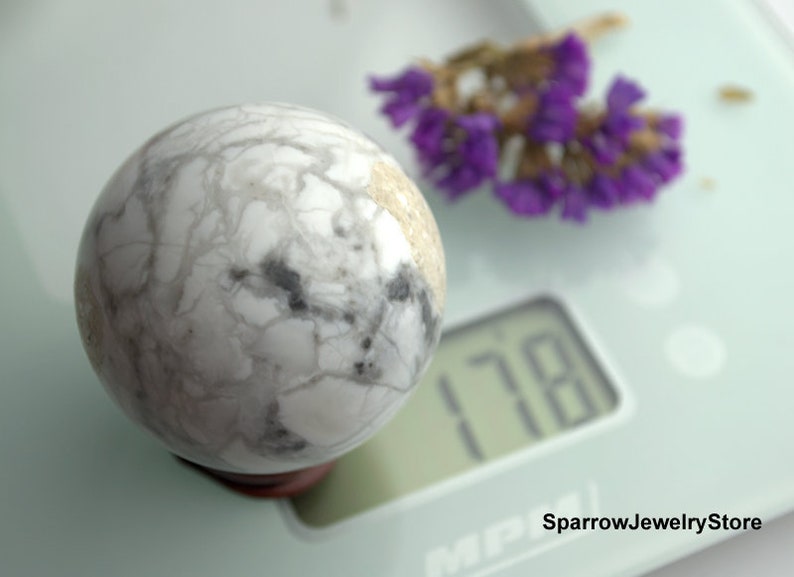 Natural White Howlite Crystal Sphere Polished Howlite Crystal - Etsy