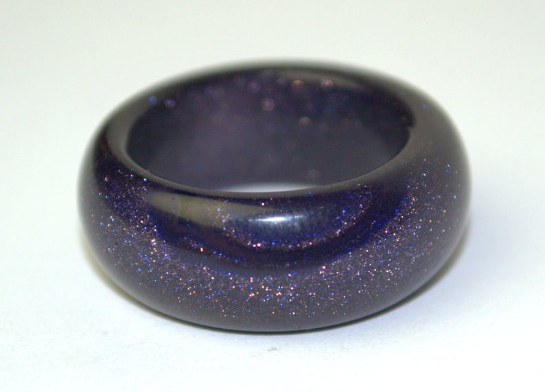 Genuine Blue Sandstone Ring Solid Stone Ring Size 6 7 8 9 - Etsy