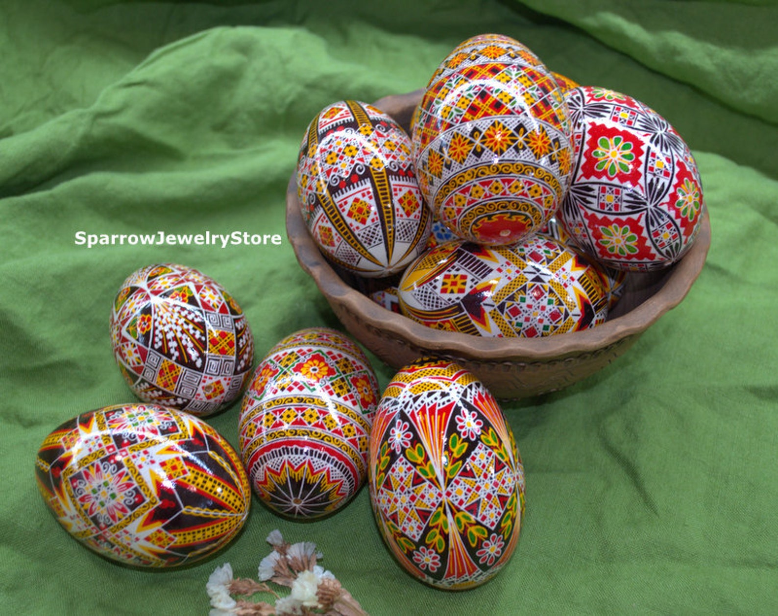 Real Ukrainian Easter Eggs Pysanky SET of 5 Goose High Quality Easter ...