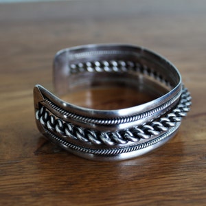 NORTH AFRICAN SILVER Bangle With Plaited Rope Design, Cuff / Bracelet ...