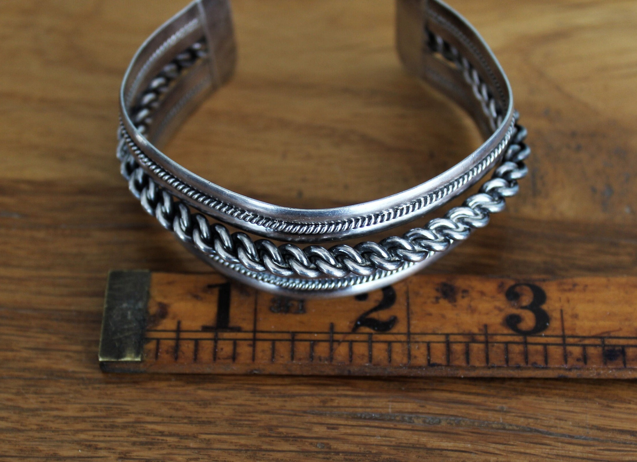 NORTH AFRICAN SILVER Bangle With Plaited Rope Design Cuff / - Etsy