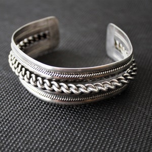 NORTH AFRICAN SILVER Bangle With Plaited Rope Design, Cuff / Bracelet ...