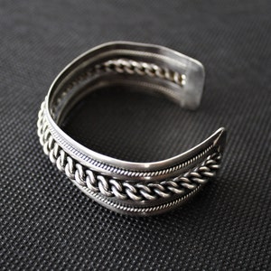 NORTH AFRICAN SILVER Bangle With Plaited Rope Design, Cuff / Bracelet ...