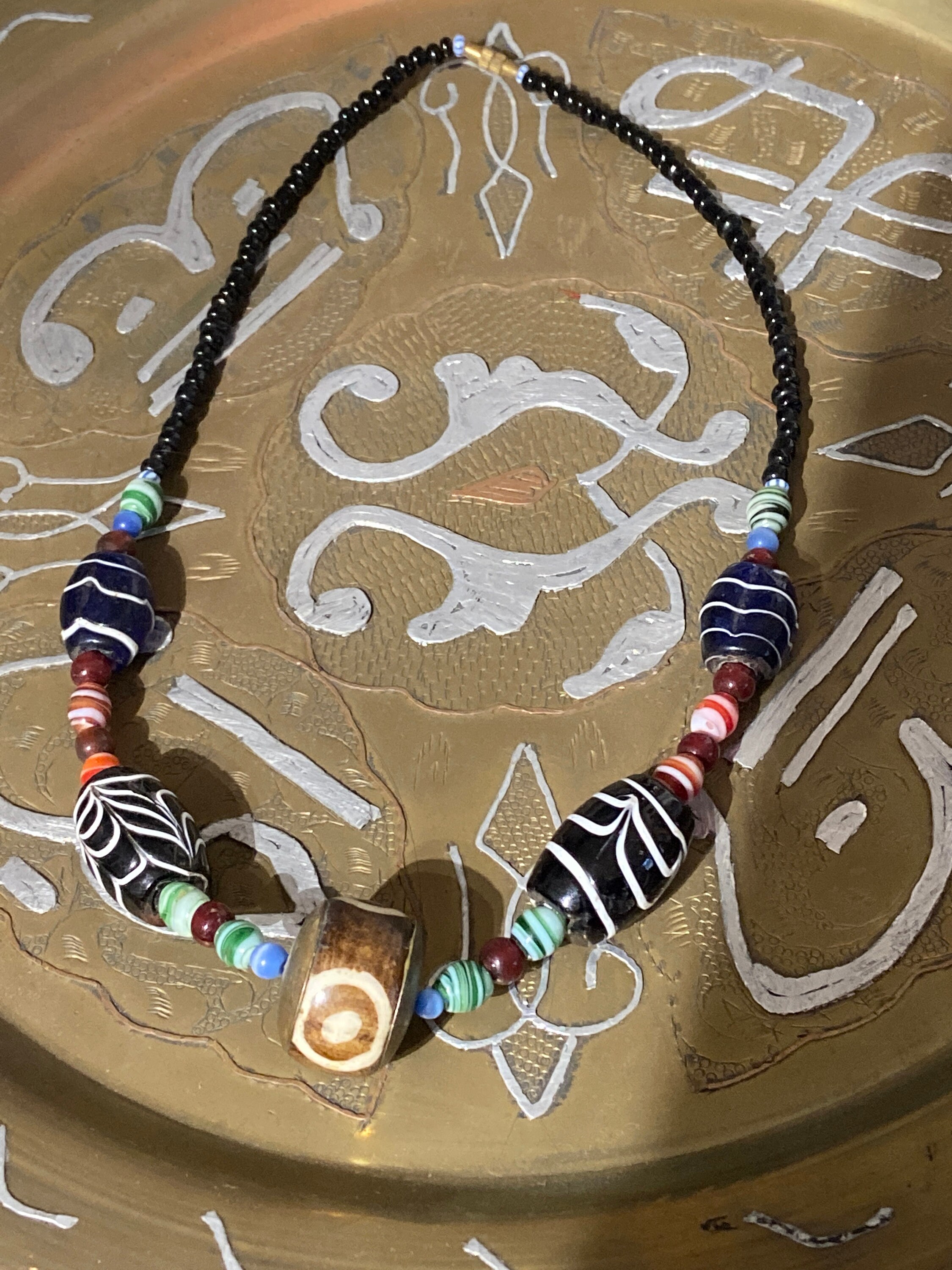 TUAREG / FULANI Style Beaded Necklace From West Africa, Tribal Style ...