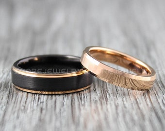 Tungsten Wedding Band Set | Etsy UK