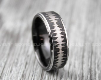 Soundwave Wedding Ring - Etsy