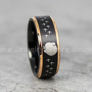 Turkey Ring, Wild Turkey Ring, Turkey Hunting Ring, 8mm Black Tungsten ...
