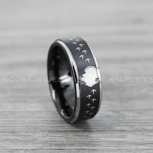Turkey Ring, Wild Turkey Ring, Turkey Hunting Ring, 8mm Black Tungsten ...
