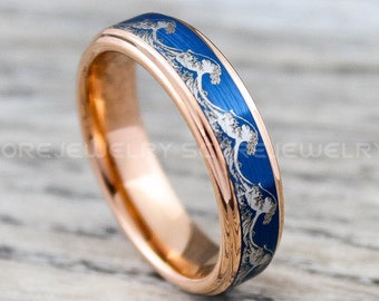 Gold Ocean Wedding Ring - Etsy