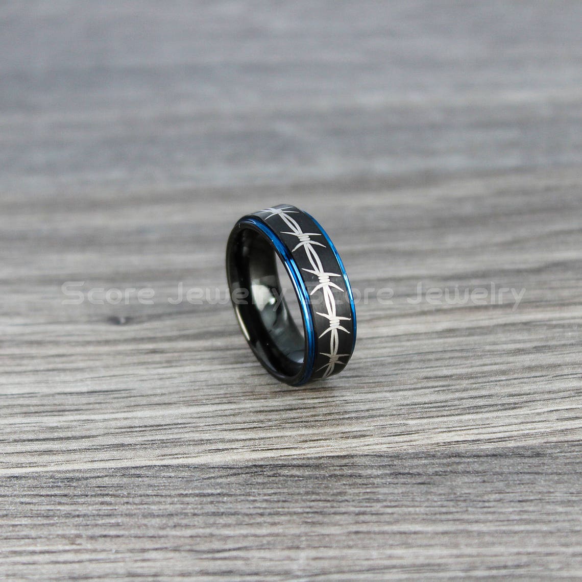 Barbed Wire Ring, Barbed Wire Wedding Ring, 8mm Black Tungsten Wedding ...