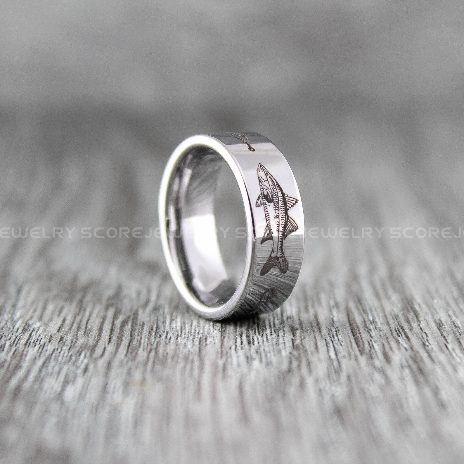 Walleye Ring Fishing Ring Fish Hook Ring 8mm Silver - Etsy