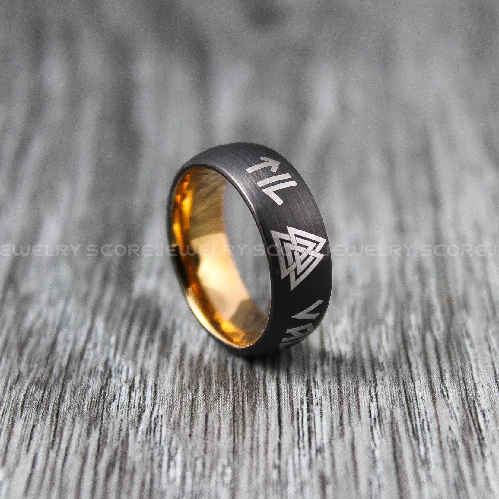 Til Valhalla Ring, Til Valhalla Jewelry, Viking Ring, Black Tungsten ...