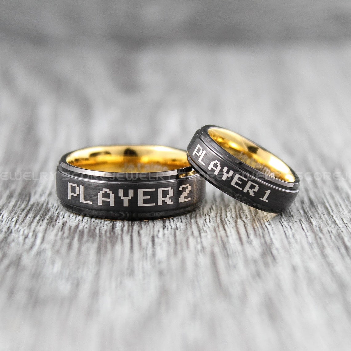 Gamer Rings Player 1 Player 2 Rings 2 Piece Couple Set - Etsy